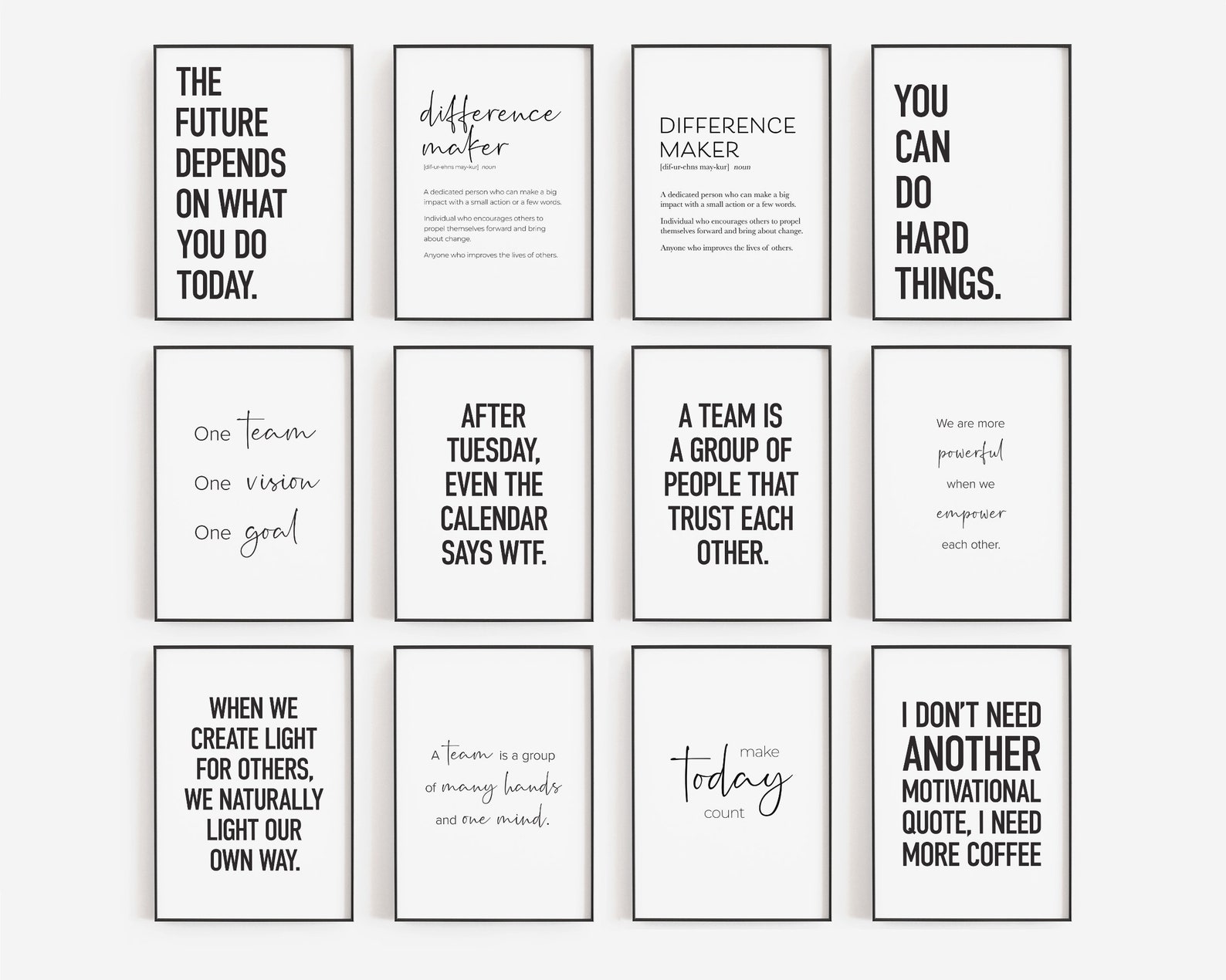Motivational Office Decor for Team, Mega Bundle of 50 Prints, Modern ...