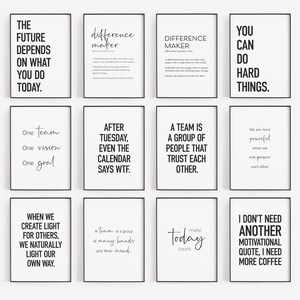Motivational Office Decor for Team, Mega Bundle of 50 Prints, Modern ...