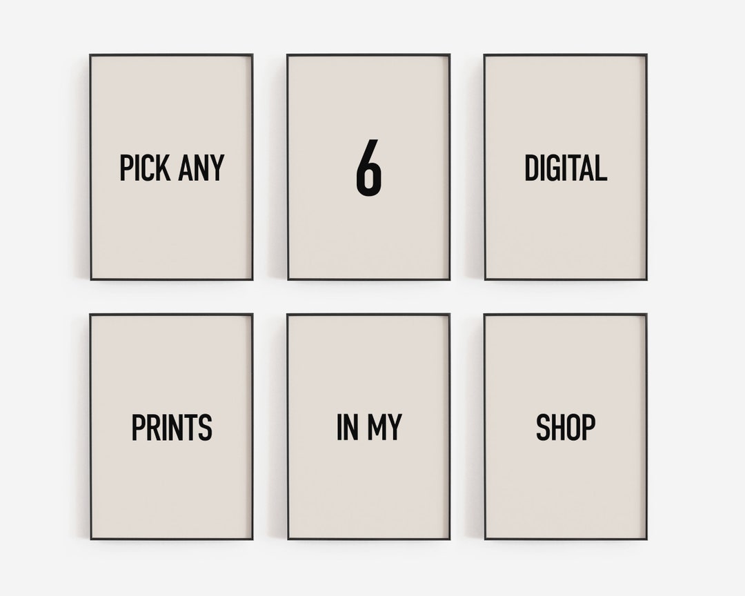 Pick Any 6 Prints, Custom Gallery Set of 6 PRINTABLES, Motivational and ...