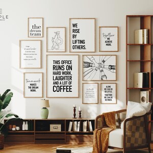 Office Wall Art, Motivational Poster, Set of Ten Prints, Teamwork Quote ...