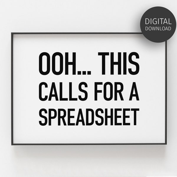 Funny Spreadsheet Download - Etsy UK
