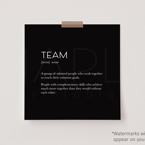 Team Definition Poster Teamwork Wall Art Teamwork Quote - Etsy