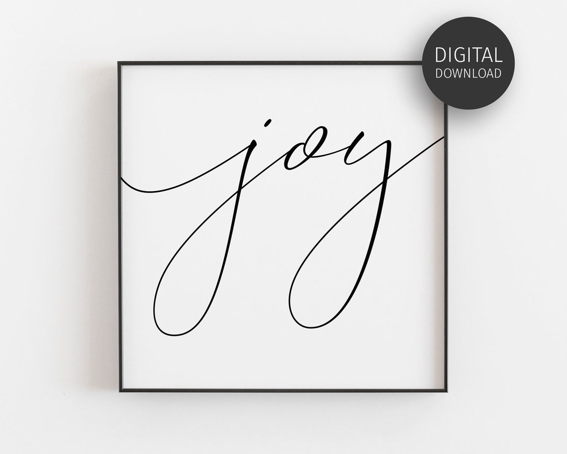 Joy Print Downloadable Prints Holiday Decor Printable Wall | Etsy