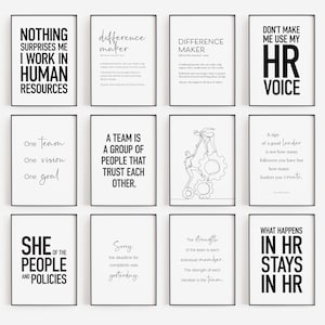 HR Bundle of 50 Funny and Motivational Office Prints, Printable ...