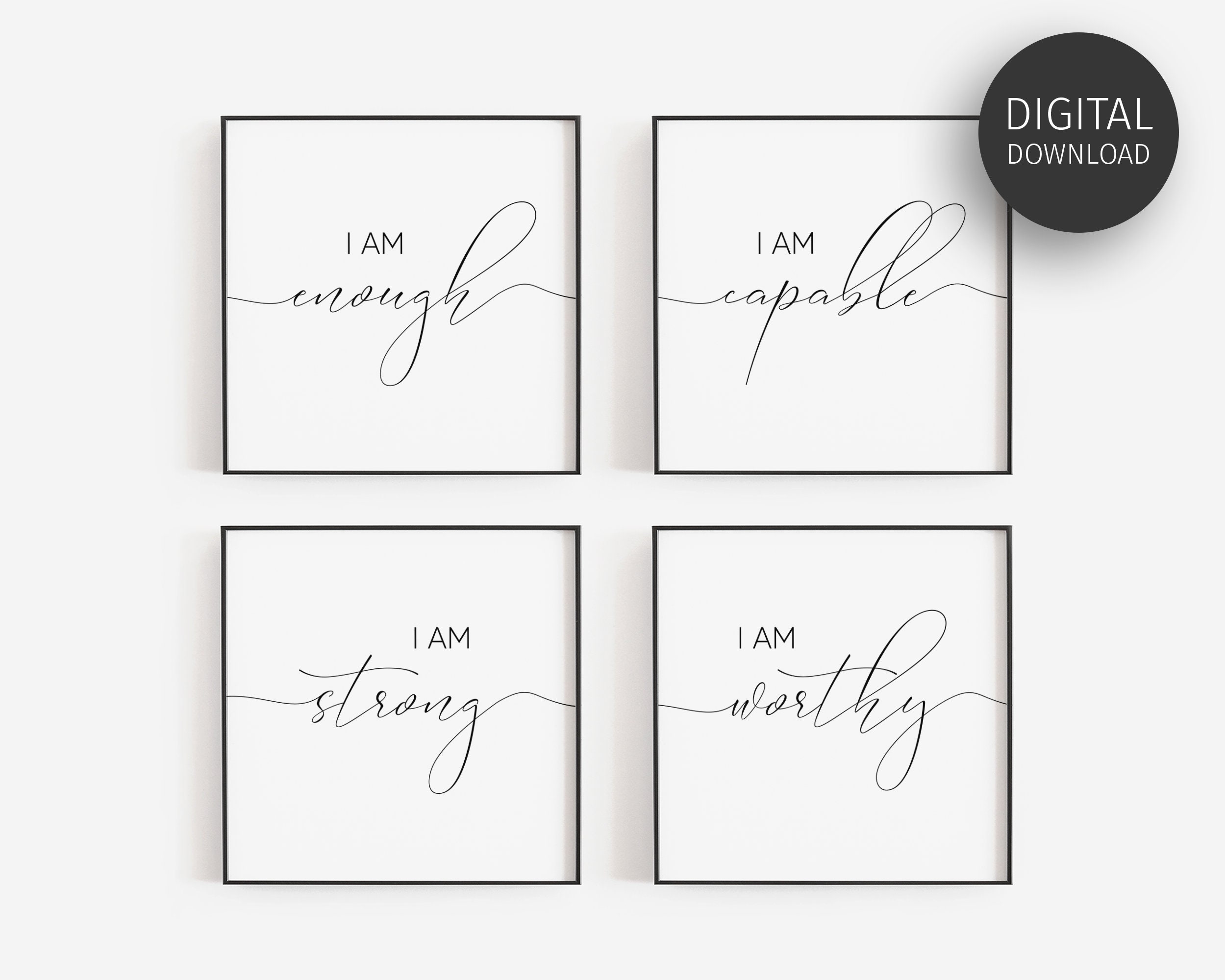Affirmation Wall Art Set of 4 Prints Kids Desk Decor | Etsy