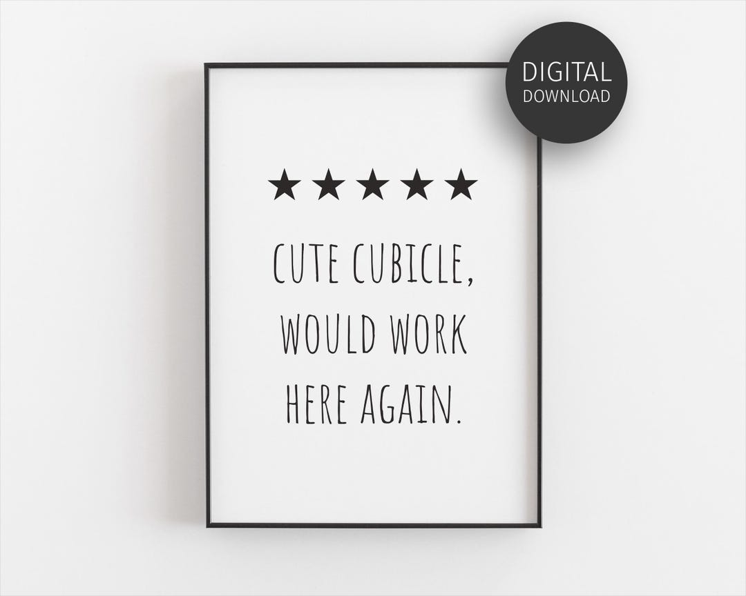 Cute Cubicle Decor for Women, Printable Wall Art for Office Cubicle ...