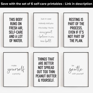 Motivational Self-care Poster, Printable Wall Art for Health and ...