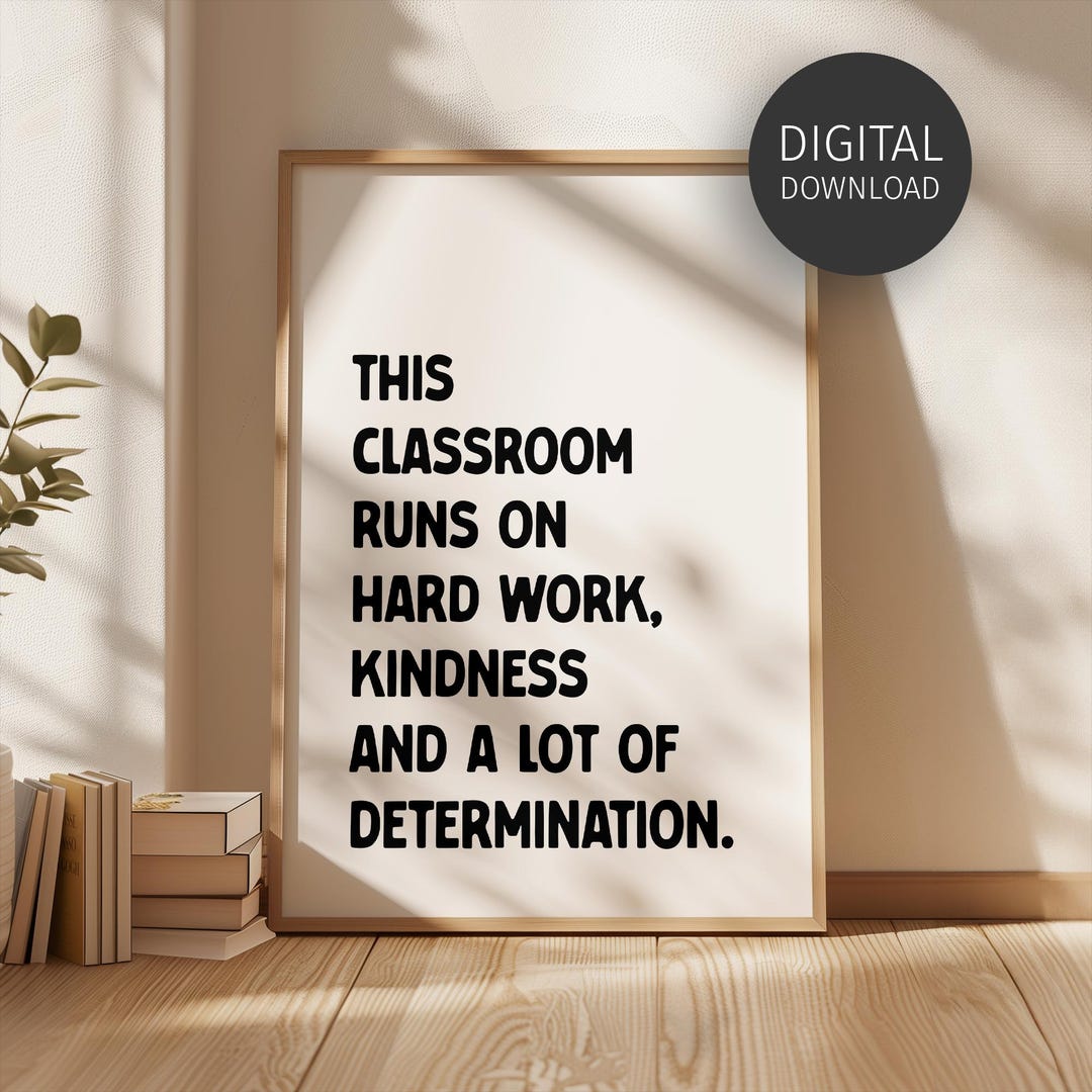 Motivational Classroom Poster, Printable Wall Art for High School Decor ...
