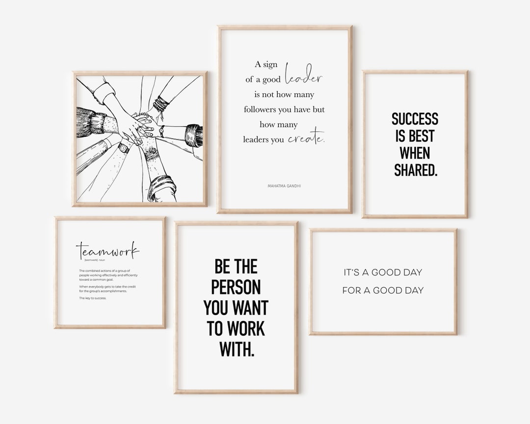 Team Office Decor, Set of 6 PRINTABLES, Leadership Quotes, Motivational ...