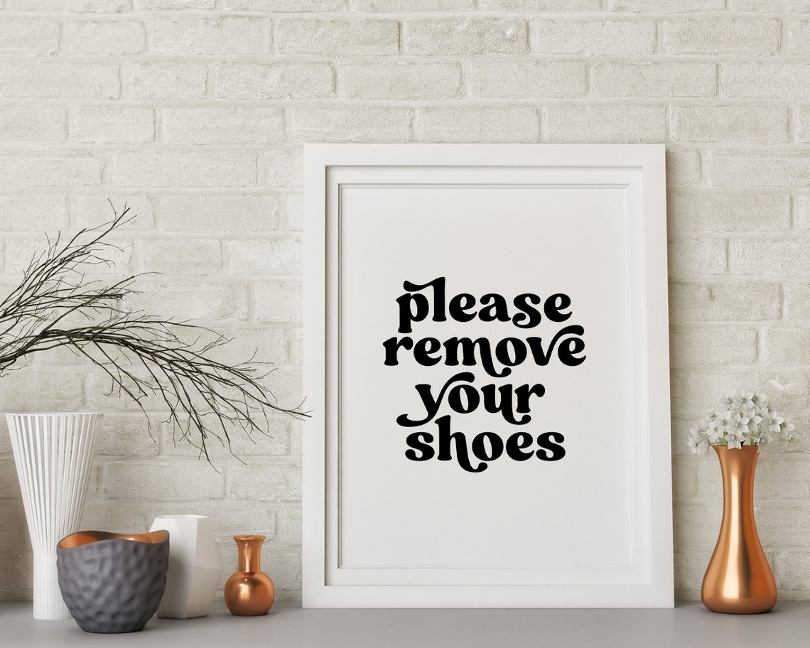 Please Remove Your Shoes Sign No Shoes Printable No Shoes In Etsy