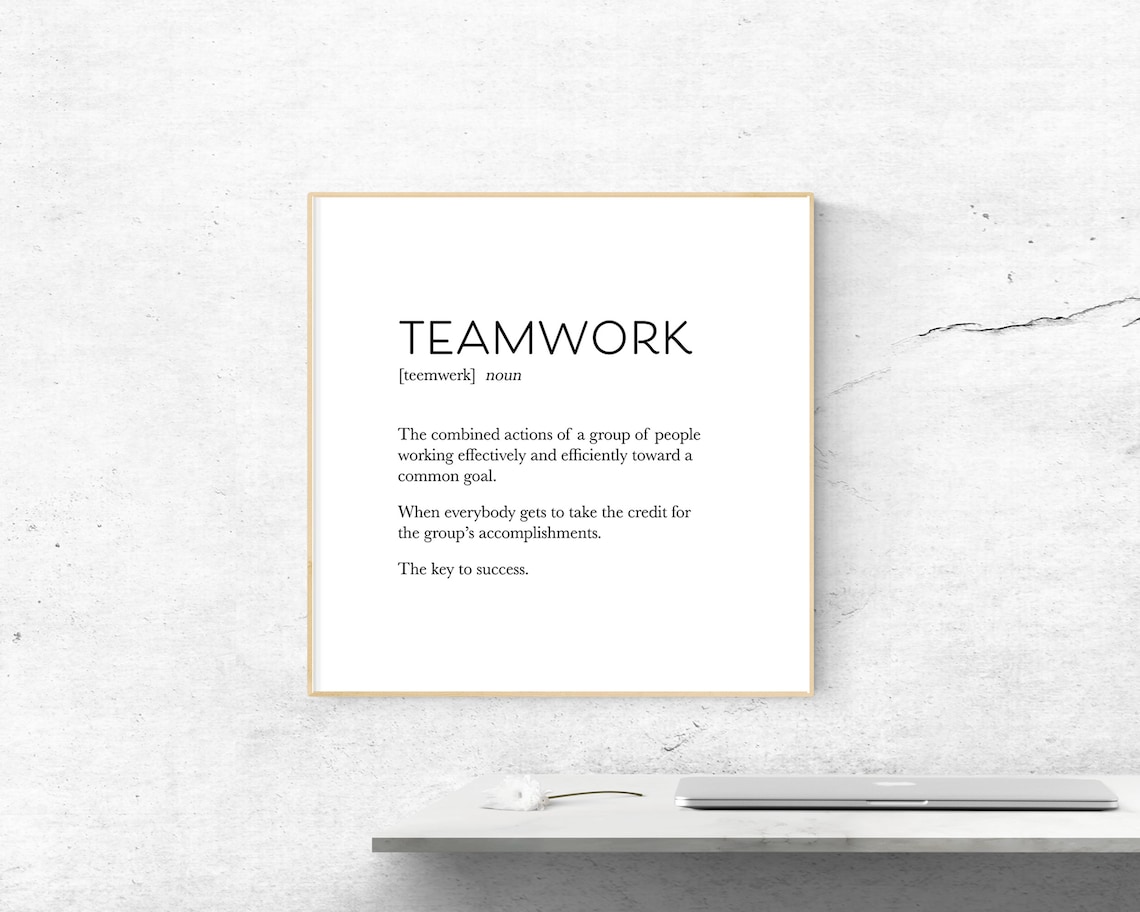 Teamwork Definition Poster Teamwork Quote Printable Team - Etsy