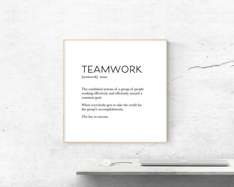 Teamwork Definition Poster Teamwork Quote Printable Team - Etsy