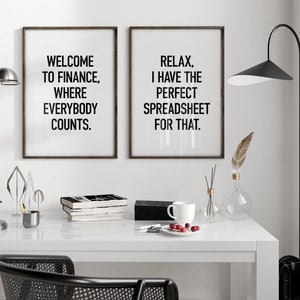 Finance Office Decor, Set of 6 PRINTABLES, Accountant Gifts, Funny Team ...