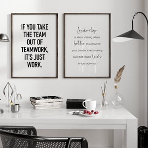 Team Office Decor, Set of 6 PRINTABLES, Teamwork Quotes, Motivational ...