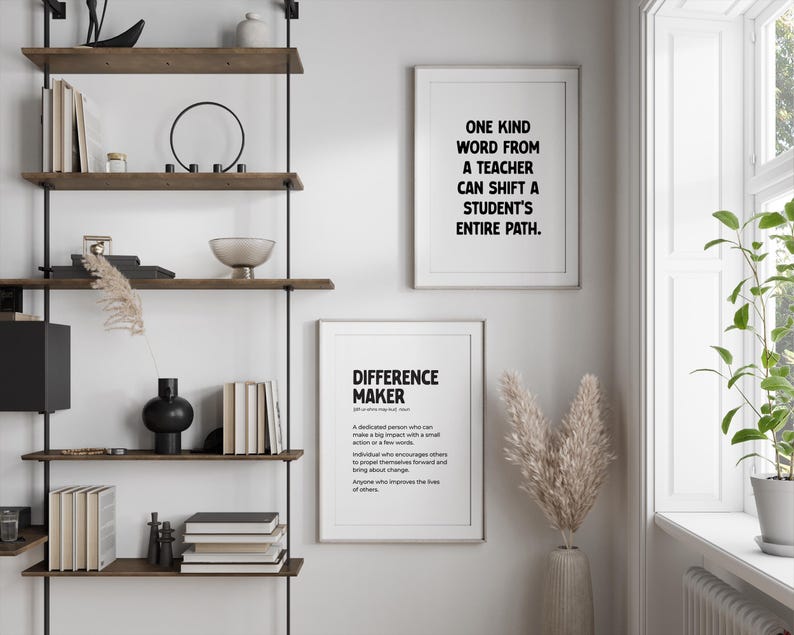 Teacher Lounge Decor Set of 6 Motivational Prints, Printable Wall Art ...
