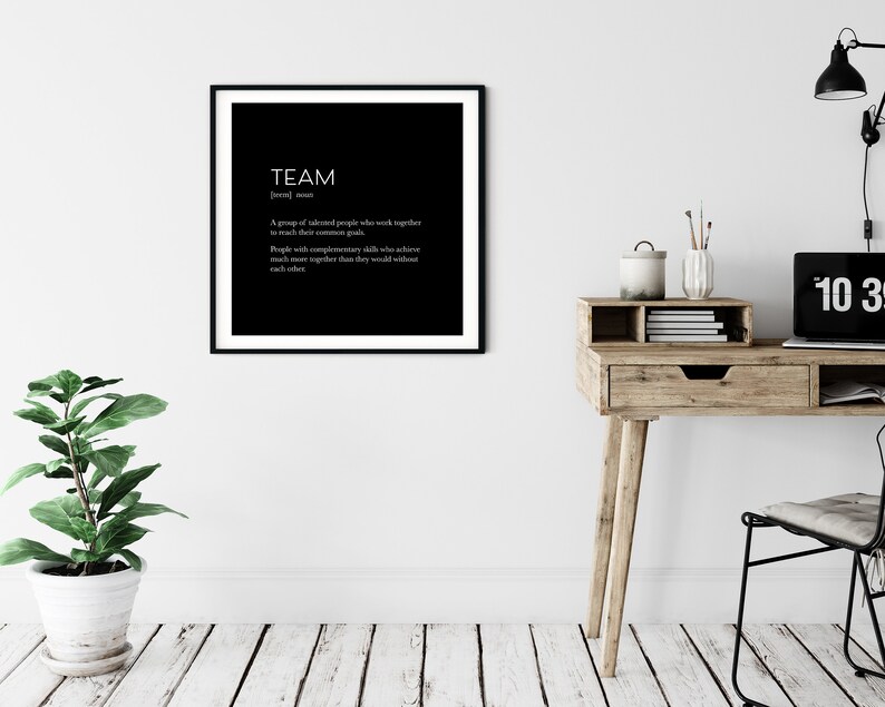Team Definition Poster Teamwork Wall Art Teamwork Quote - Etsy