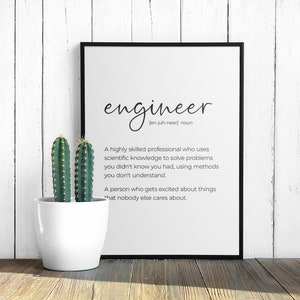 Engineer Gifts, Printable Engineer Definition, Structural Engineer ...