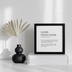 Work From Home Definition Print, Work From Home Gifts, Home Office ...