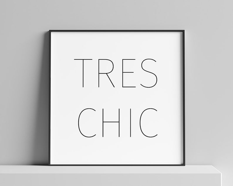 Tres Chic Print Fashion Wall Art Downloadable Prints French - Etsy