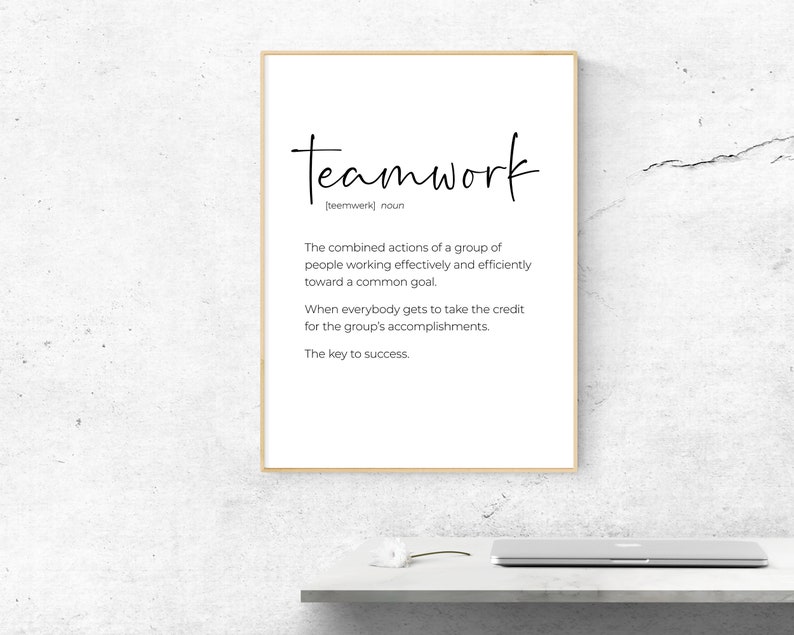 Teamwork Quote Printable Definition Poster Office Decor - Etsy