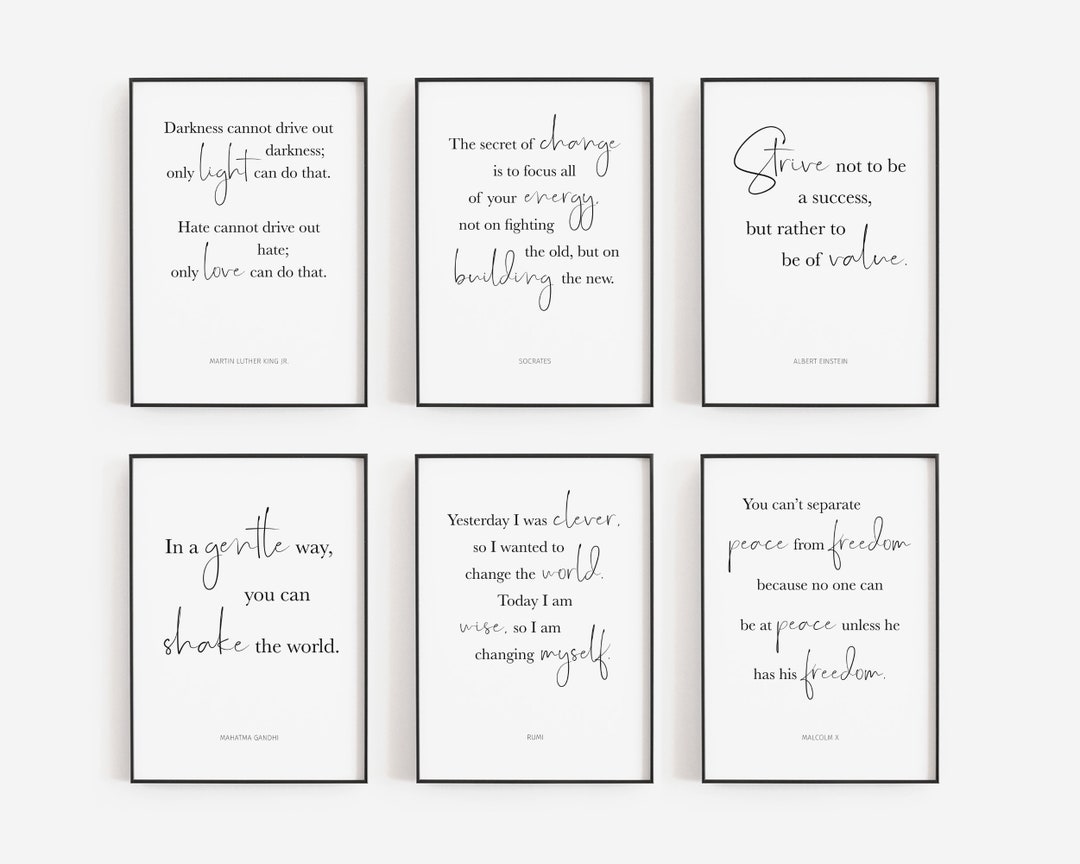 Classroom Posters, Set of 6 PRINTABLES, Inspirational Quote Wall Art ...