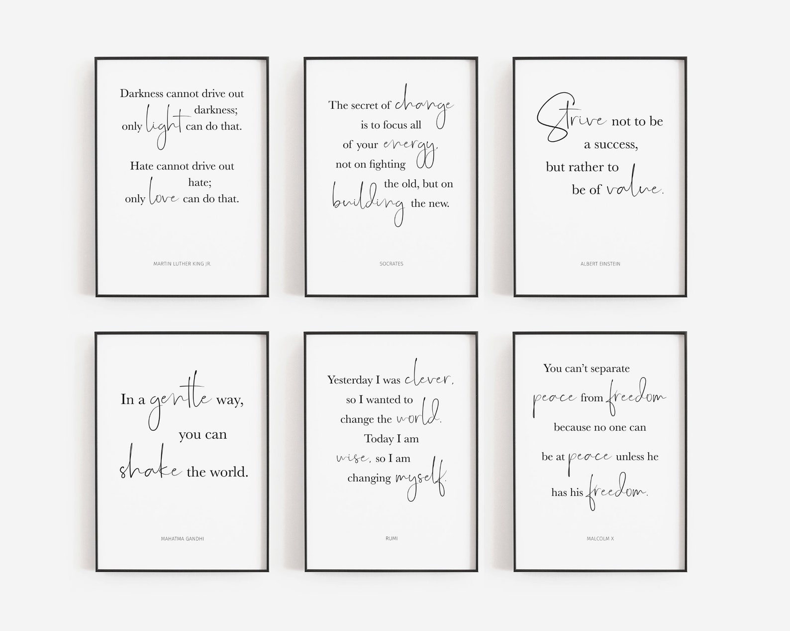 Classroom Posters, Set of 6 PRINTABLES, Inspirational Quote Wall Art ...