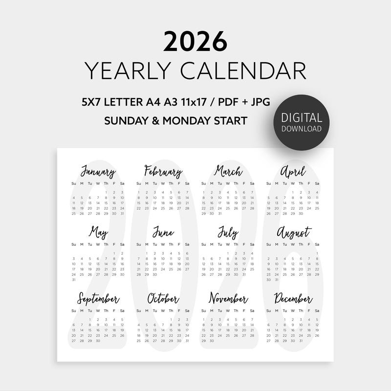 Yearly Planner 3 X 5 - Etsy