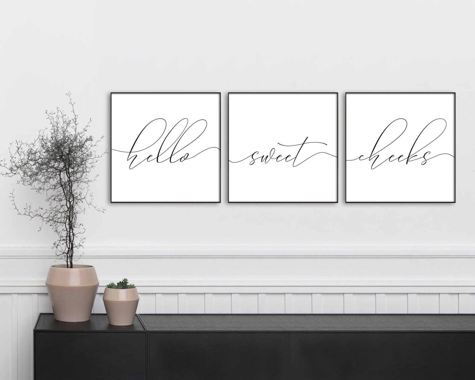 Hello Sweet Cheeks Set of 3 Prints Downloadable Prints | Etsy