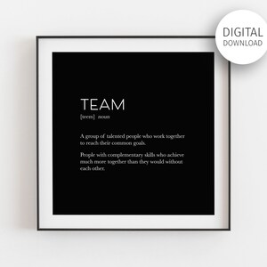 Team Definition Poster Teamwork Wall Art Teamwork Quote - Etsy