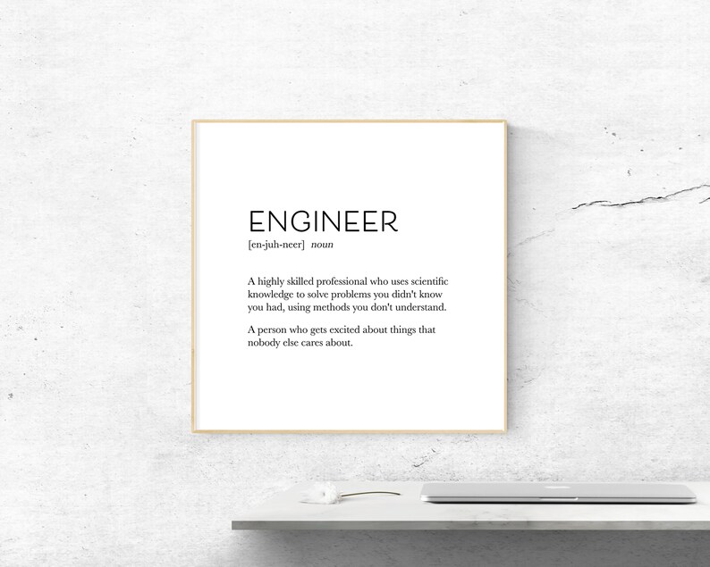 Engineer Gift Engineer Definition Print Engineering Poster - Etsy