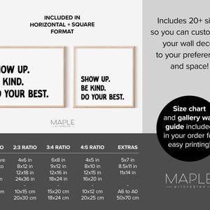 Show up Be Kind Print, Motivational Classroom Poster, Printable Wall ...