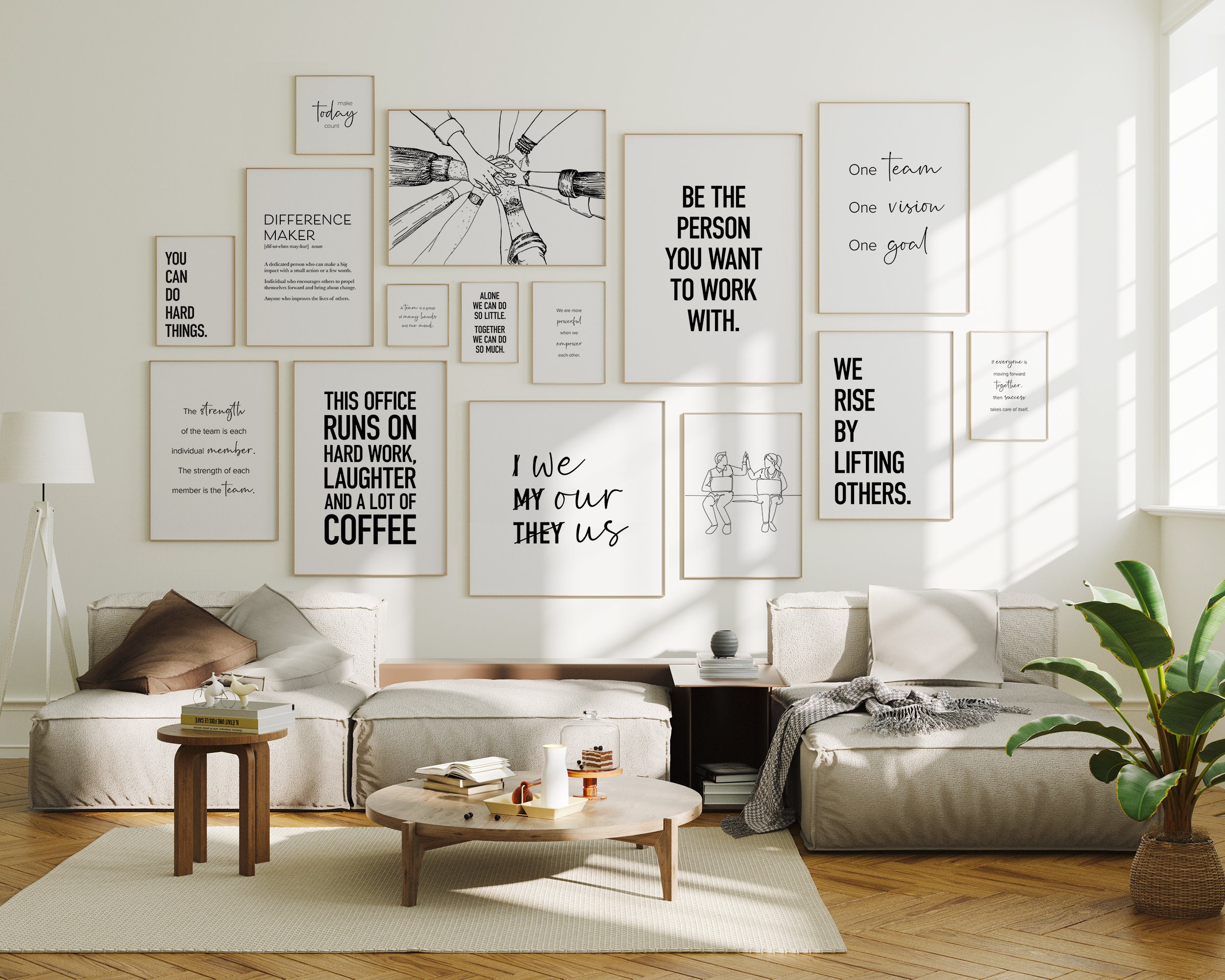 Motivational Office Decor for Team, Mega Bundle of 50 Prints, Modern ...