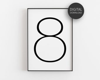 Number 8 Poster - Etsy