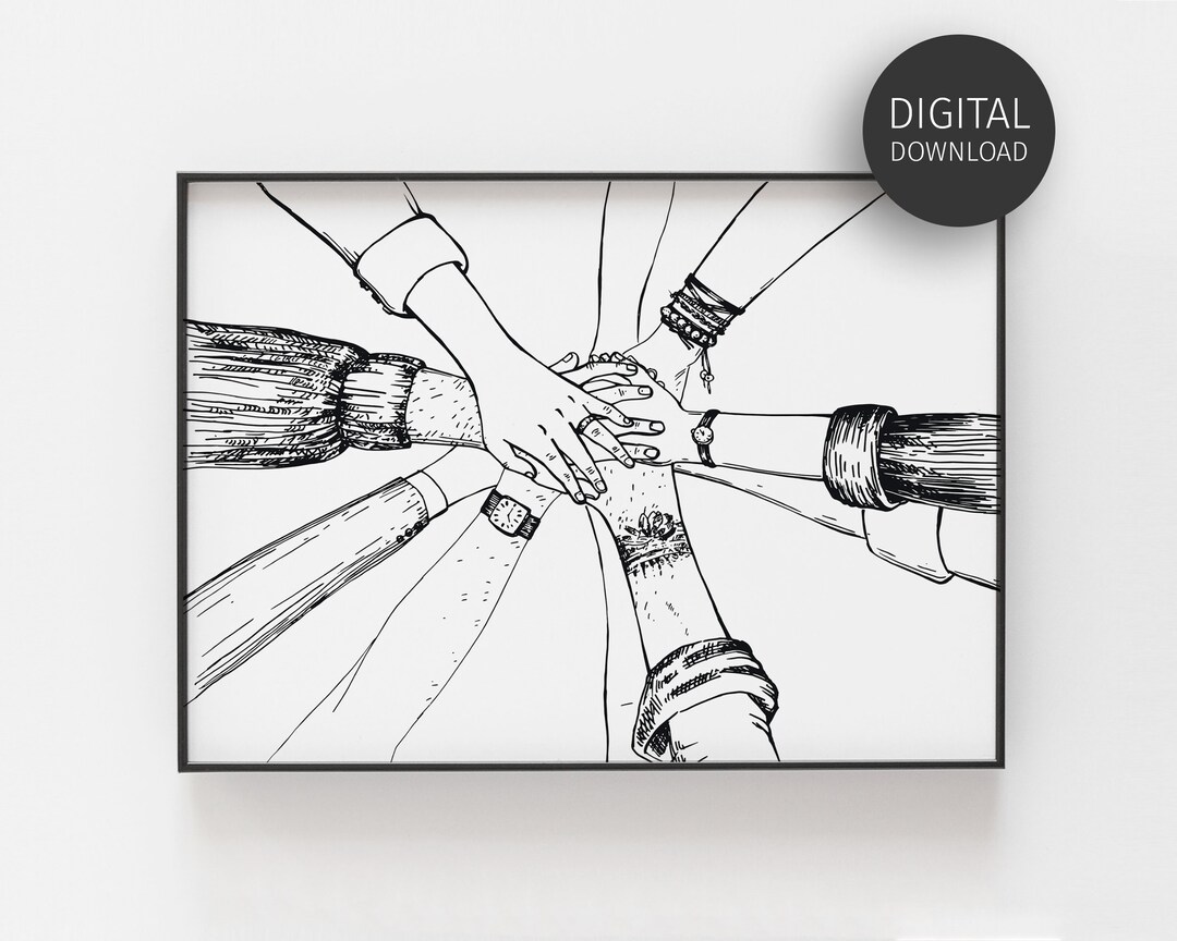 Teamwork Wall Art, Printable Office Decor for Women, Desk Wall Decor ...