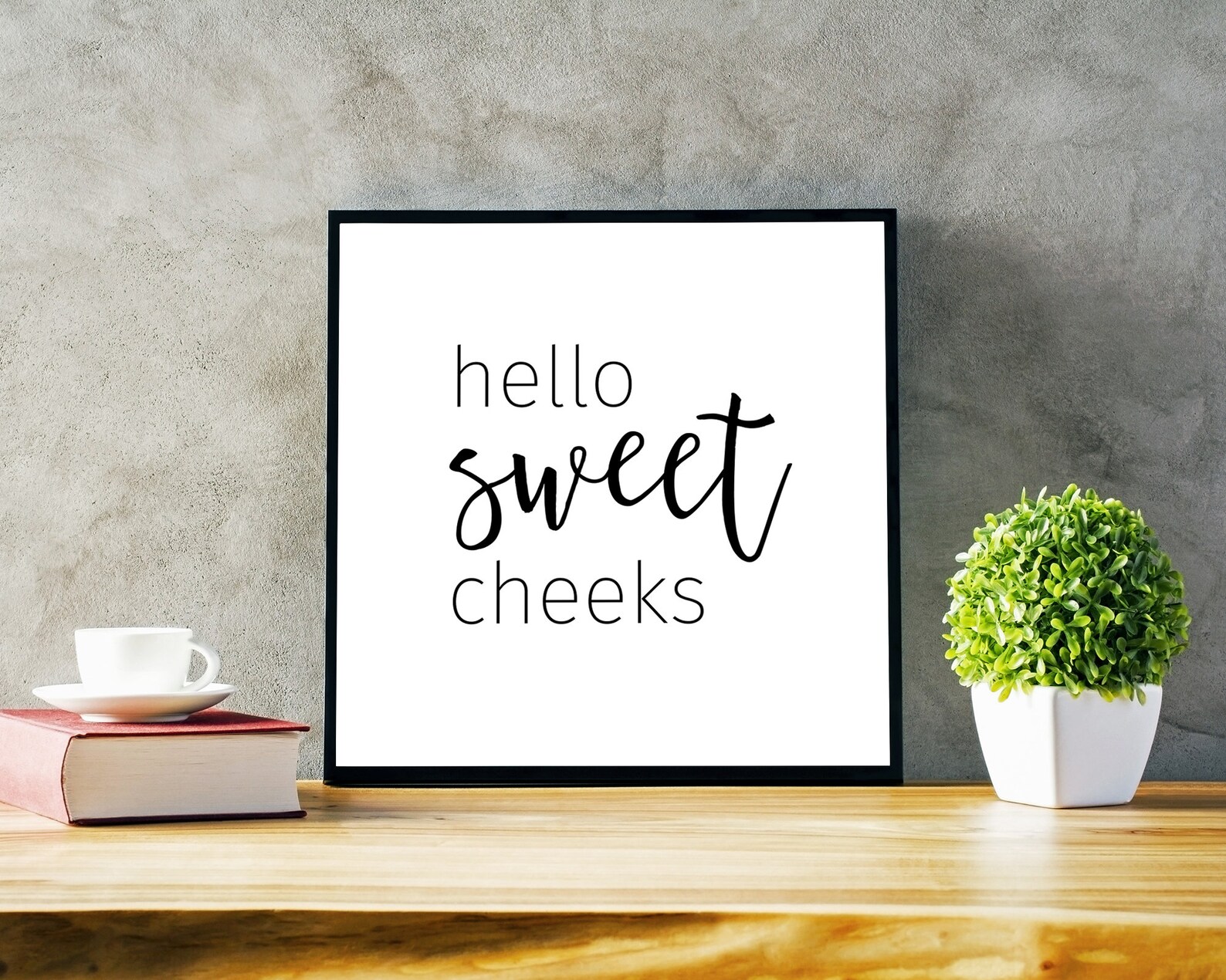Bathroom Wall Art Hello Sweet Cheeks Downloadable Prints - Etsy
