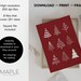 Dark Red Christmas Poster, Christmas Tree Art Print, Festive Holiday ...