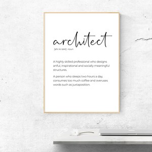 Architect Definition Print, Architect Graduate, Architect Gift Ideas ...