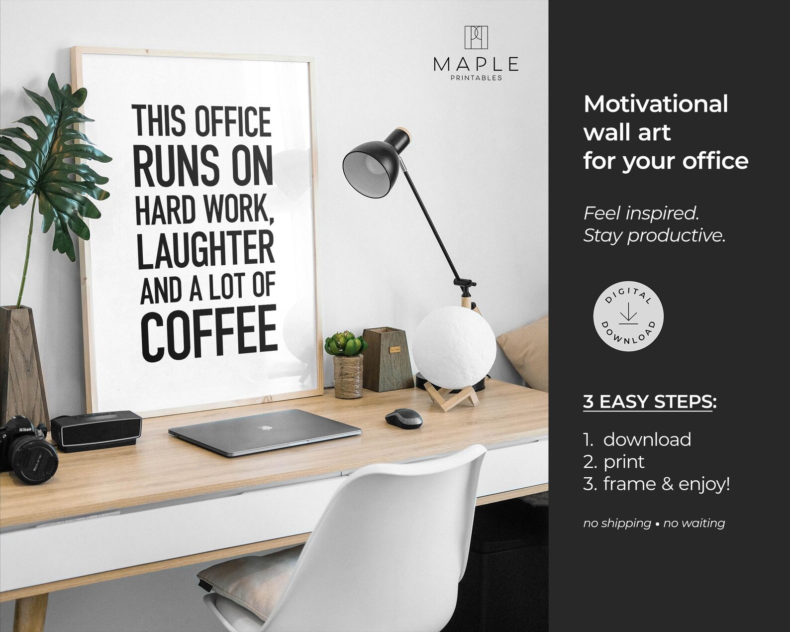 Office Decor, Teamwork Quote Printable, HR Office Print, Coffee Humour ...