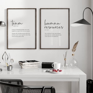 HR Office Decor, Set of 2 Printables, Human Resources Prints, Team ...