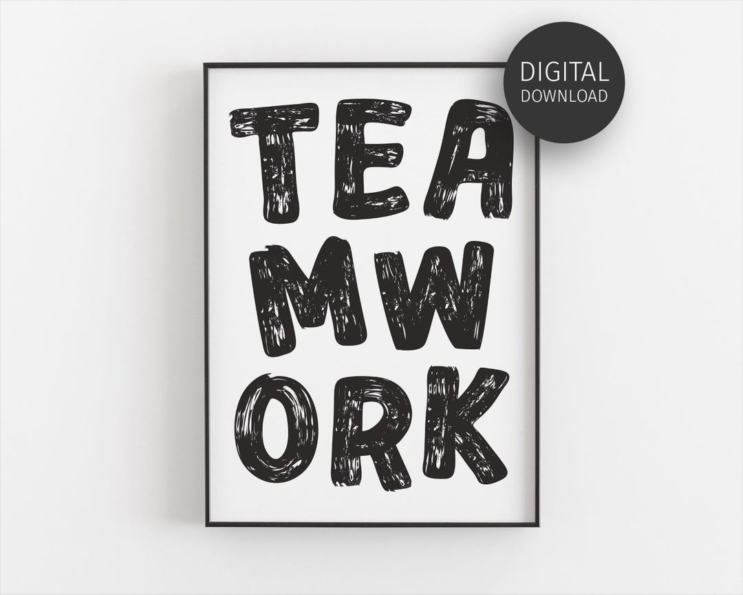Motivational Teamwork Print, Modern Office Decor, Team Motivation ...