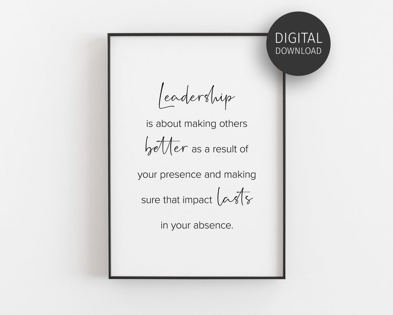 Leadership Quote Printable Office Decor Leadership Gifts - Etsy