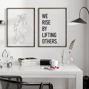 Office Wall Art, Motivational Poster, Set of Ten Prints, Teamwork Quote ...