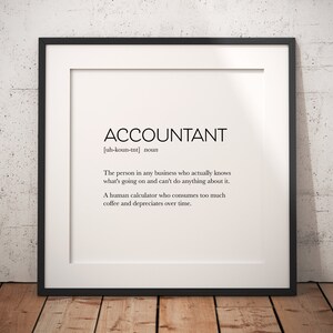 Accountant Definition Print, Accounting Gifts, Funny Office Decor ...