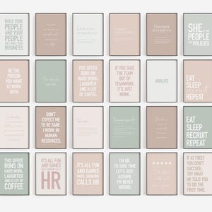 HR Bundle of 50 Funny and Motivational Office Prints in Earth Tones ...