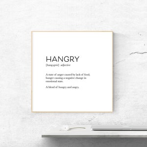 Hangry Definition, Hungry Quote, Downloadable Prints, Kitchen Decor ...