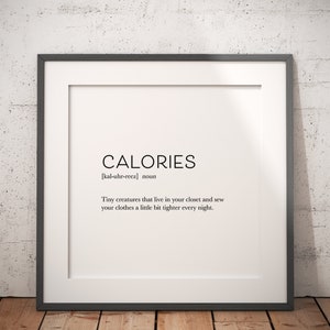 Nutritionist Gift, Calories Definition, Nutrition Student Print, Funny ...