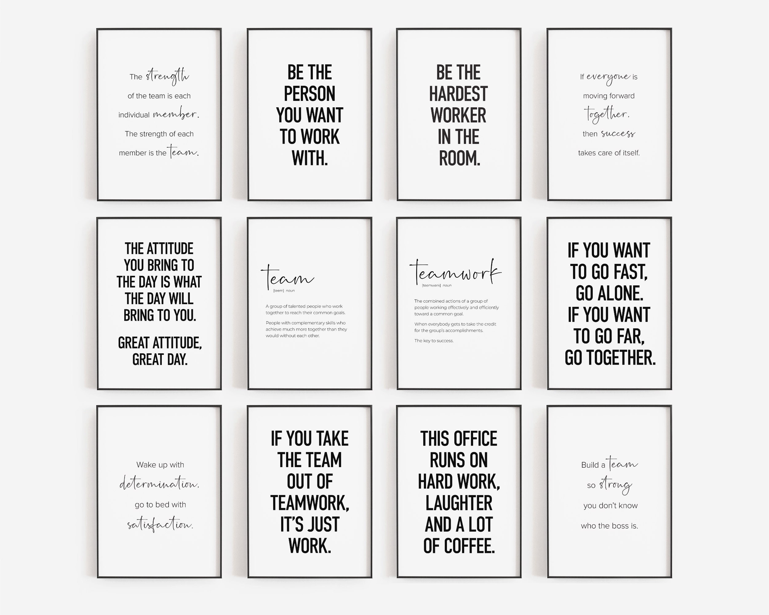 Motivational Office Decor for Team, Mega Bundle of 50 Prints, Modern ...