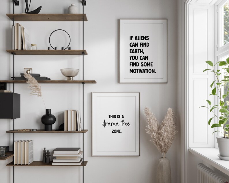 Classroom Gallery Wall of 6 Funny and Sarcastic Prints, Printable Wall ...