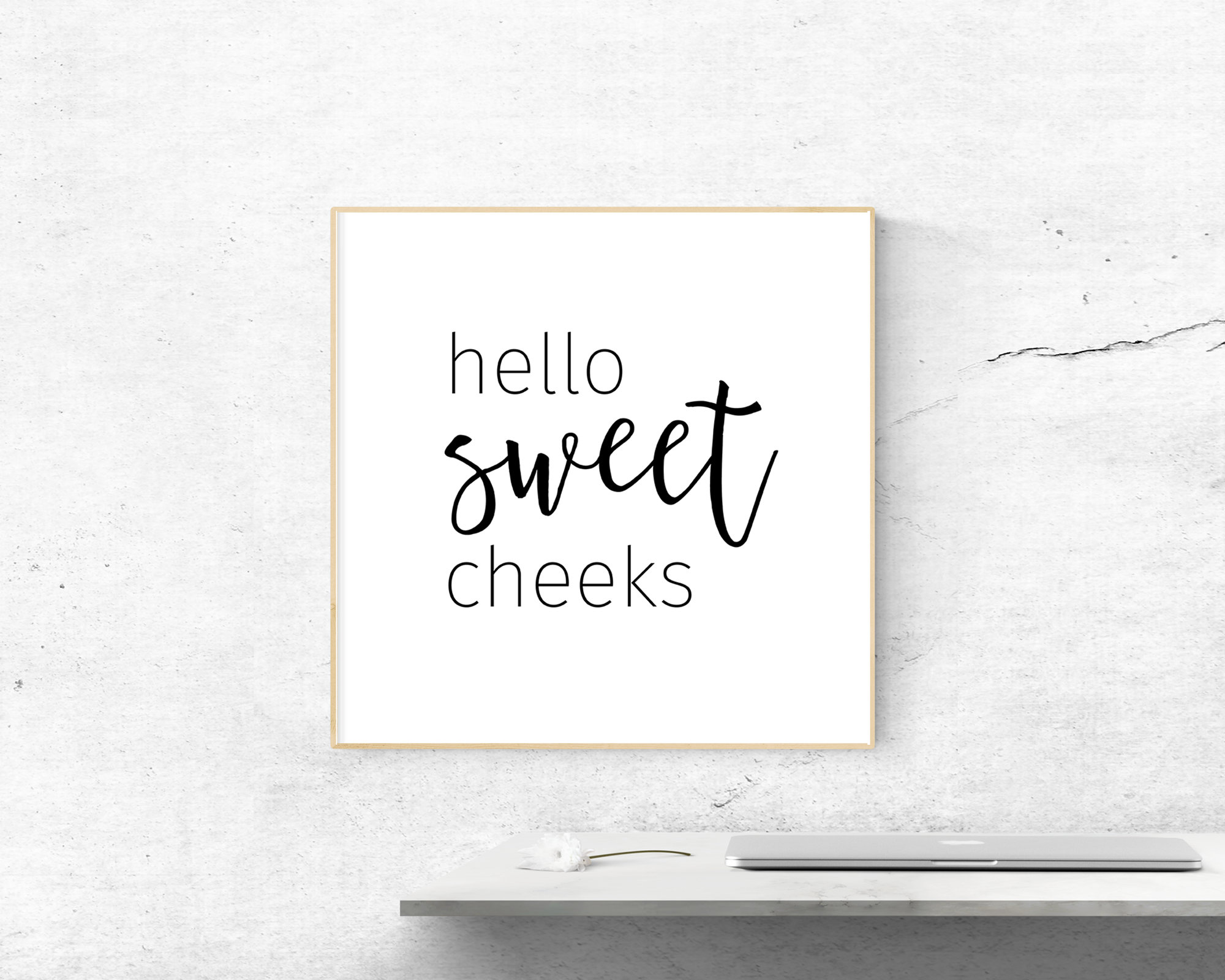 Bathroom Wall Art Hello Sweet Cheeks Downloadable Prints - Etsy