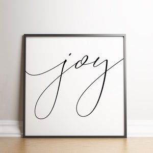 Joy Print, Downloadable Prints, Holiday Decor, Printable Wall Art, Home ...